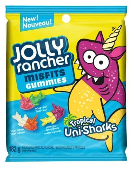 (Pack of 10) Jolly Rancher Misfits Gummies Tropical Uni-Sharks Candy ...