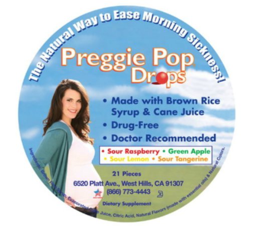 Preggie Pop Drops Sour Fruit Candy - 21 Pieces/ Pack (Pack of 5)
