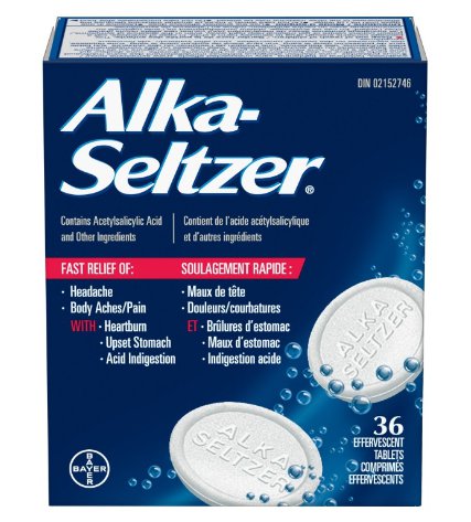 Alka-Seltzer Antacid & Pain Relief Effervescent Tablets - 36 Tablets ...