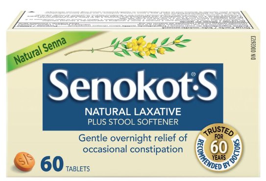 Senokot Natural Laxative + Stool Softener Gentle Overnight Relief - 60 ...