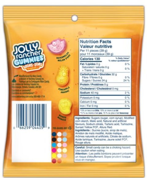 (Pack of 10) Jolly Rancher Gummies Sour Tropical Mixed Fruit Assorted ...