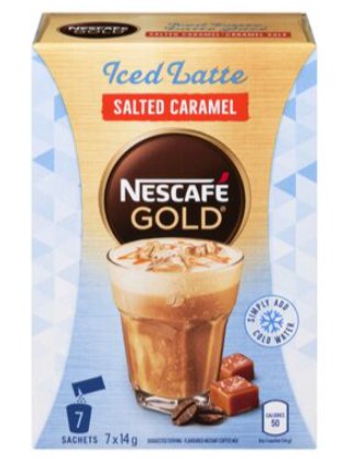 (Pack of 5) Nescafe Gold Iced Latte Salted Caramel Instant Coffee Mix ...