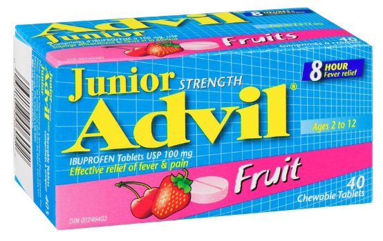 Advil Junior Strength Ibuprofen Tablet Fruit Flavour - 40 Chewable ...