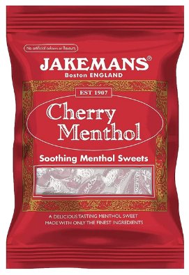 (Pack of 10) Jakemans Cherry Menthol Candy - 73 gram Pack