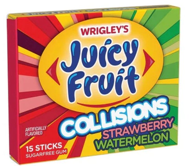 20 X Wrigley's Juicy Fruit Collisions Strawberry Watermelon Sugar Free ...