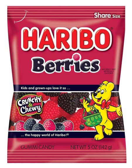 (Pack of 10) Haribo Berries Gummy Candy - 142 gram Pack