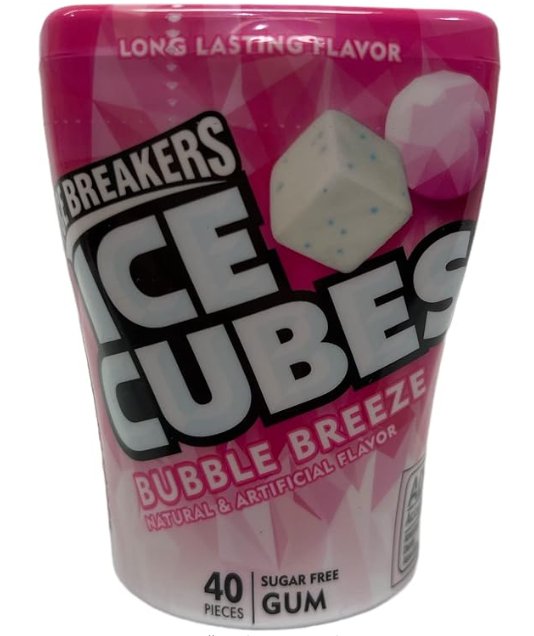 Pack Of 6 Ice Breakers Ice Cubes Bubble Breeze Sugar Free Gums 40