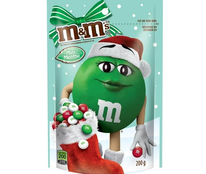 (Pack of 5) M&M's Mint Milk Chocolate Holiday Candies - 200 gram Pack