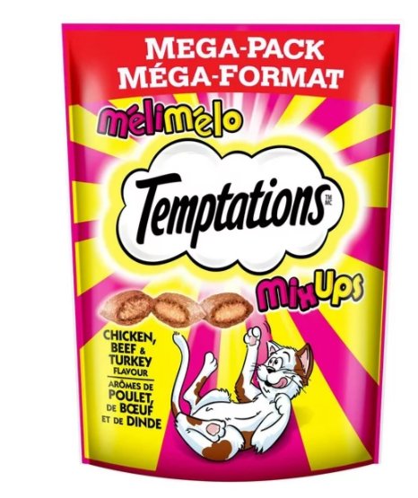 (Pack of 10) Temptations Mix-Ups Chicken, Beef and Turkey Flavour Cat ...
