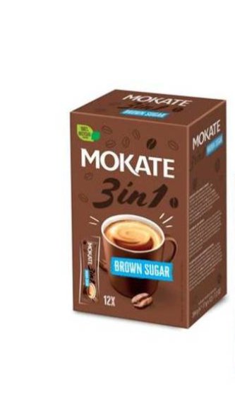 (Pack of 5) Mokate 3 in 1 Brown Sugar Instant Coffee Mix - 204 gram Pack