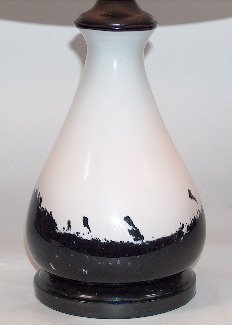 21" High Contemporary White Glass Lamp-Painted Shade