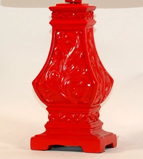 16" High Small Bright Red Table Lamp - Red Shade