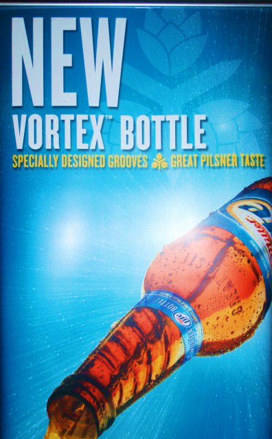 Miller Lite Vortex Bottle Free Standing Banner Color Graphic ...