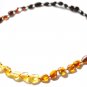 Baltic Amber Necklace Rainbow Color Olive Beads
