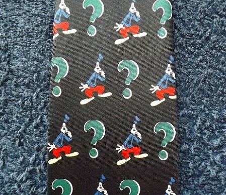GOOFY AND QUESTION MARK TIE FROM MICKEY UNLIMITED OFFICIAL DISNEY PRODUCT