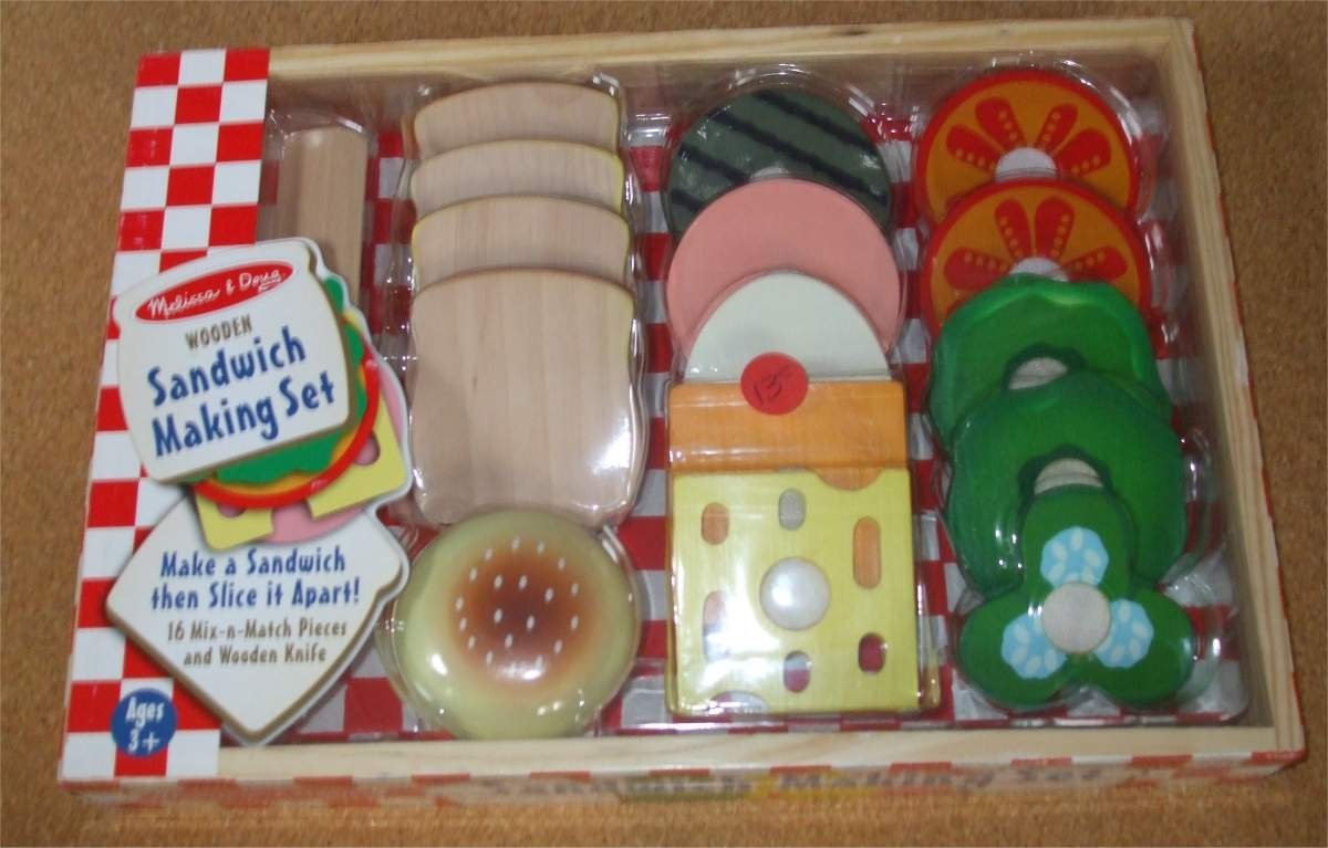 16pc. Sandwich Making Wooden Toy Set - Melissa & Doug #513