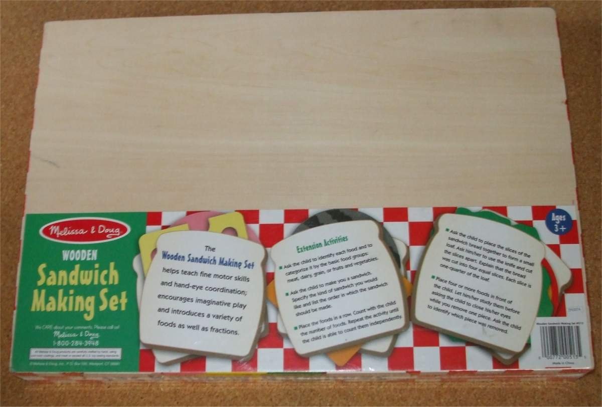 16pc. Sandwich Making Wooden Toy Set - Melissa & Doug #513