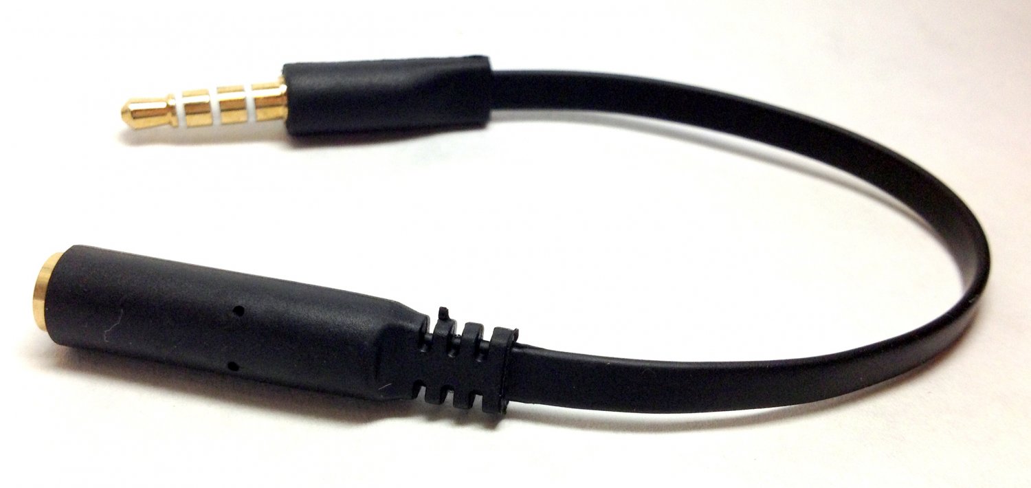 Earphone Converter Adapter Noodle Cable Black convert OMTP to CTIA or ...