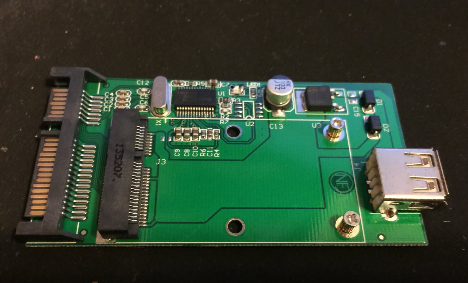 Card slot Mini PCI-E mSATA SSD to USB 2.0 & 2.5" 3.5" SATA convert adapter