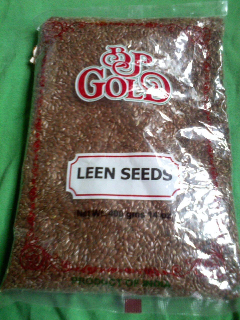 2 packages BP Gold leen seeds. 800g total. Imported from India