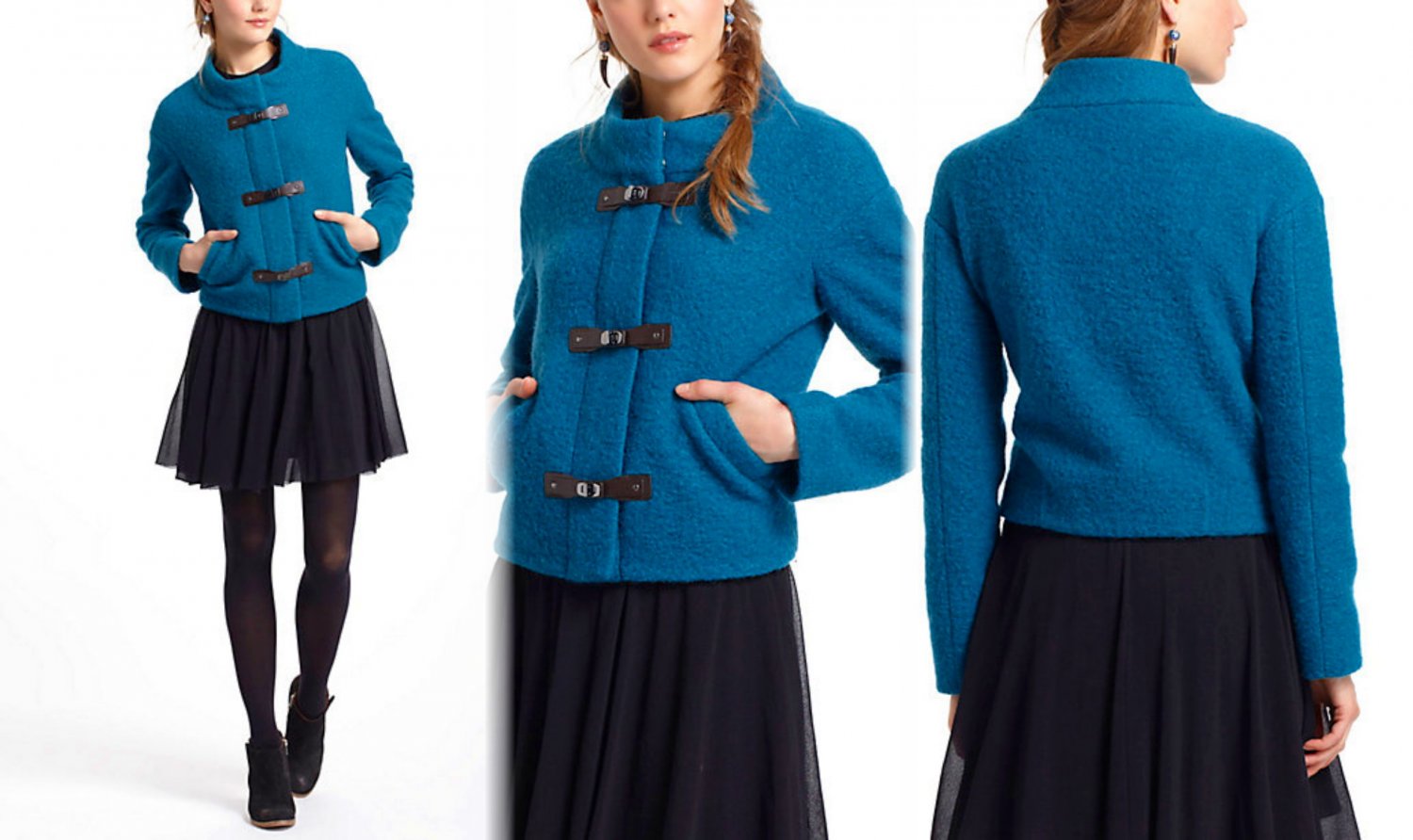 4 Anthropologie Clasped Cerulean Jacket Small Wool Leifsdottir $268