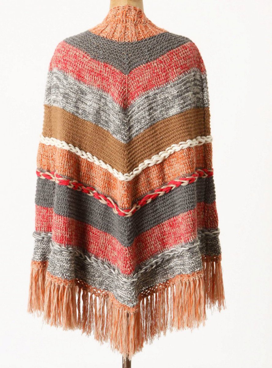 Anthropologie Pirai Poncho Wrap Shawl Handknit $398 Alpaca Bolivia Inspired