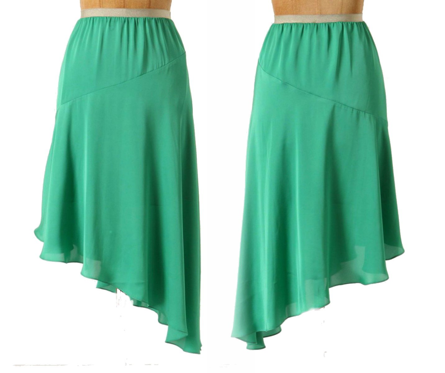 $128 Anthropologie Jade Slant Skirt 12 Large Green Leifsdottir