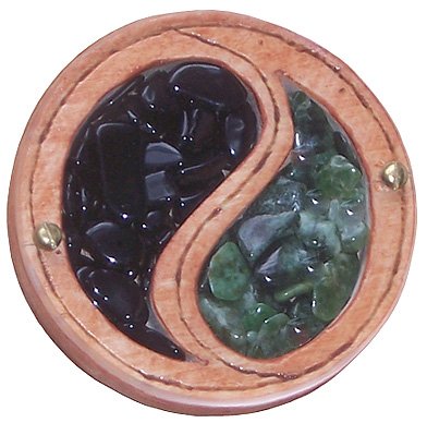 Unique and Magic Gemstone Crystals Amulet Ying Yang Magnet In Green Jade