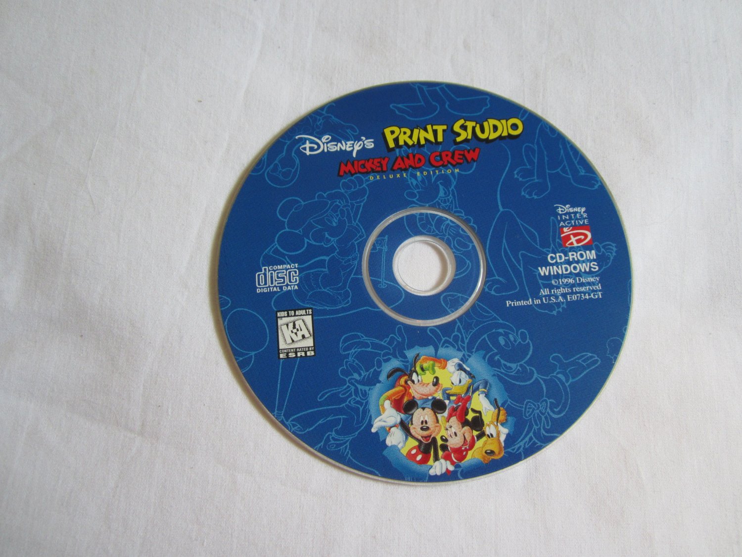 Disney's Print Studio Mickey and Crew Deluxe Edition CD ROM