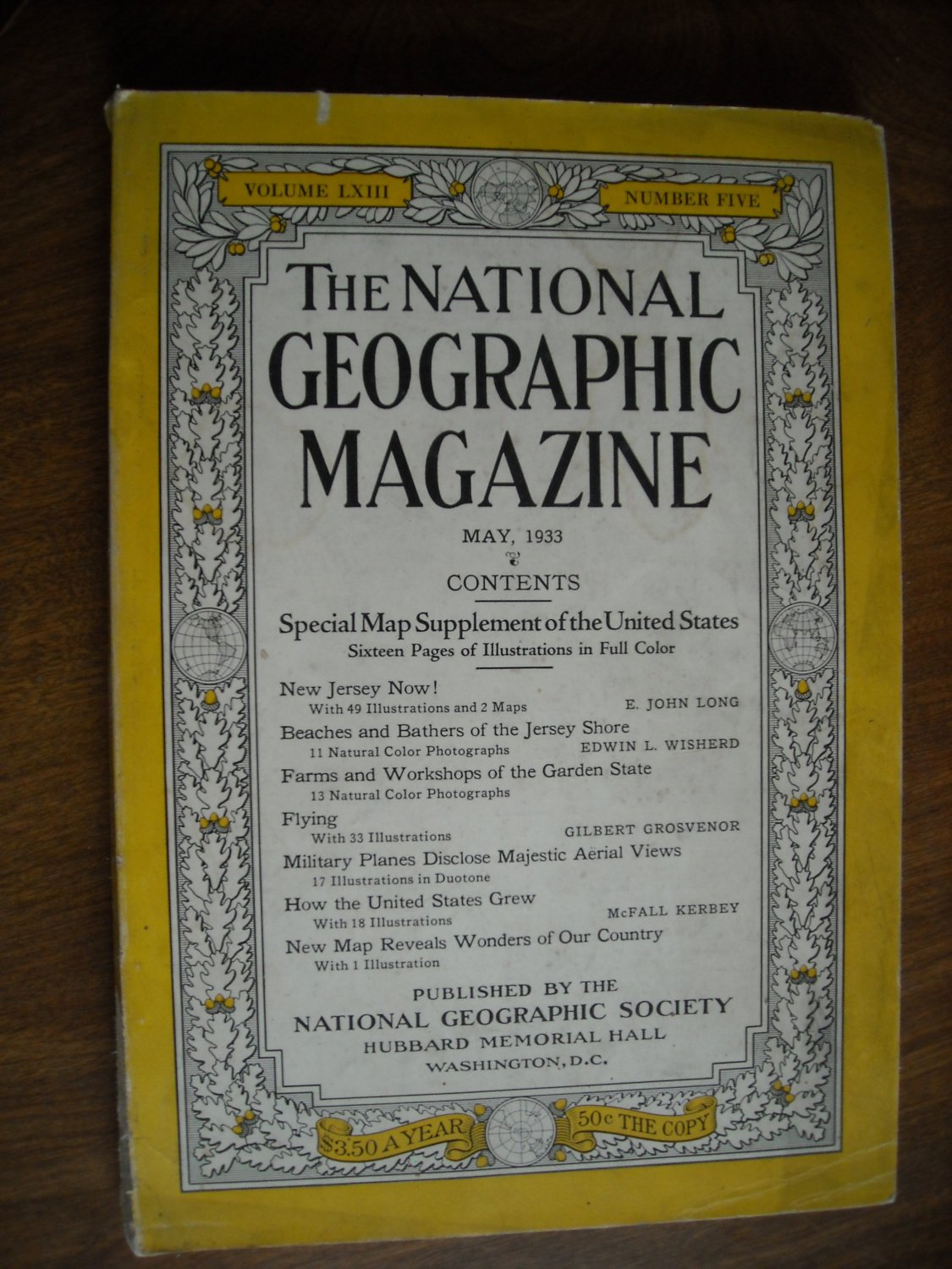 National Geographic May 1933 Vol. LXIII Vol. 63 No. 5 New Jersey Garden ...