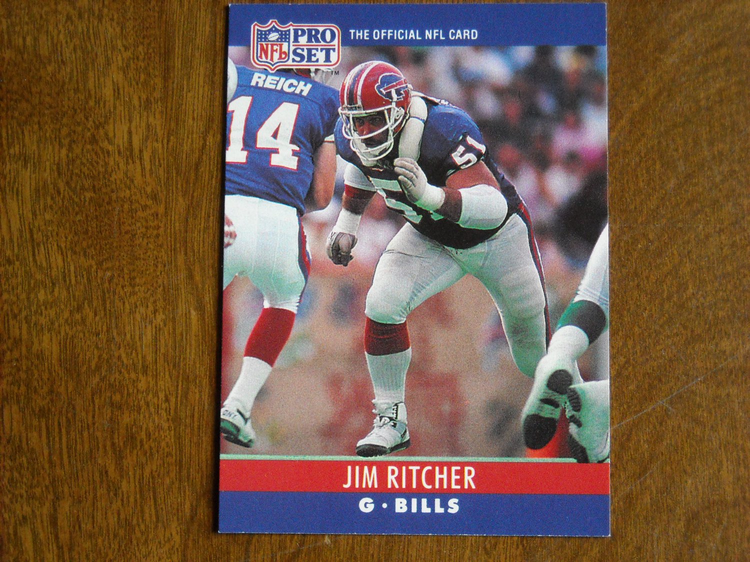 Jim Ritcher Buffalo Bills #45 - 1990 NFL Pro Set Football Card