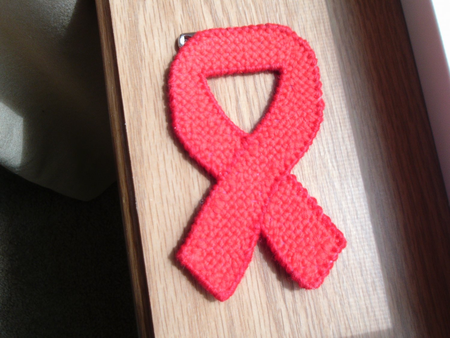 Handcrafted Canvas Red Awareness Ribbon - Heart Disease, Burn Victims ...