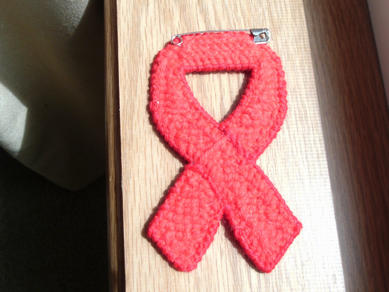 Handcrafted Canvas Red Awareness Ribbon - Heart Disease, Burn Victims ...