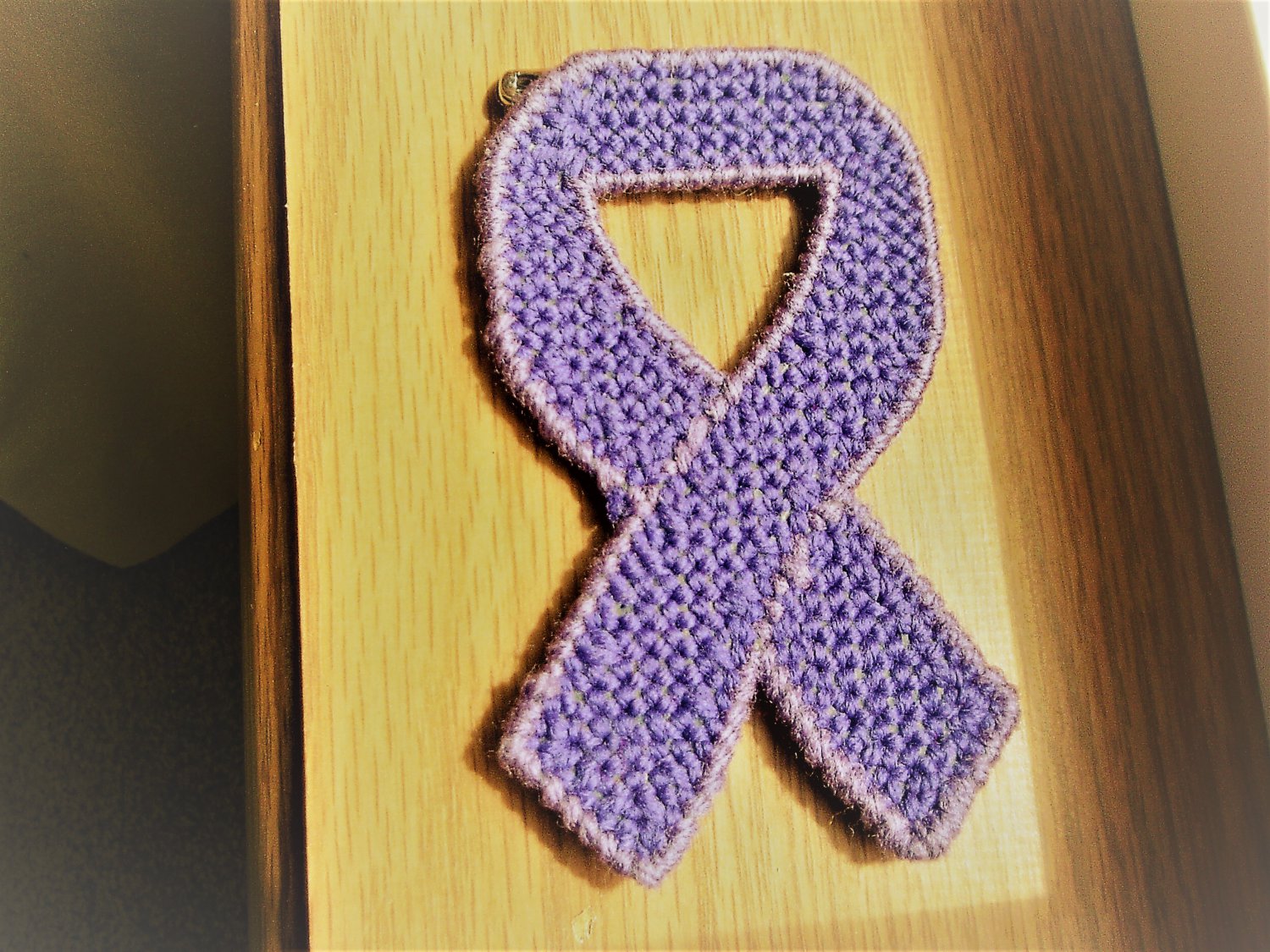 Handcrafted Canvas Purple Awareness Ribbon ADHD, Alzheimer's, Epilepsy ...
