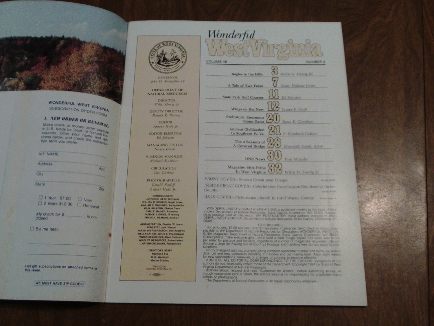 Wonderful West Virginia Magazine October 1984 Vol 48 No 8 Fox Hunting ...