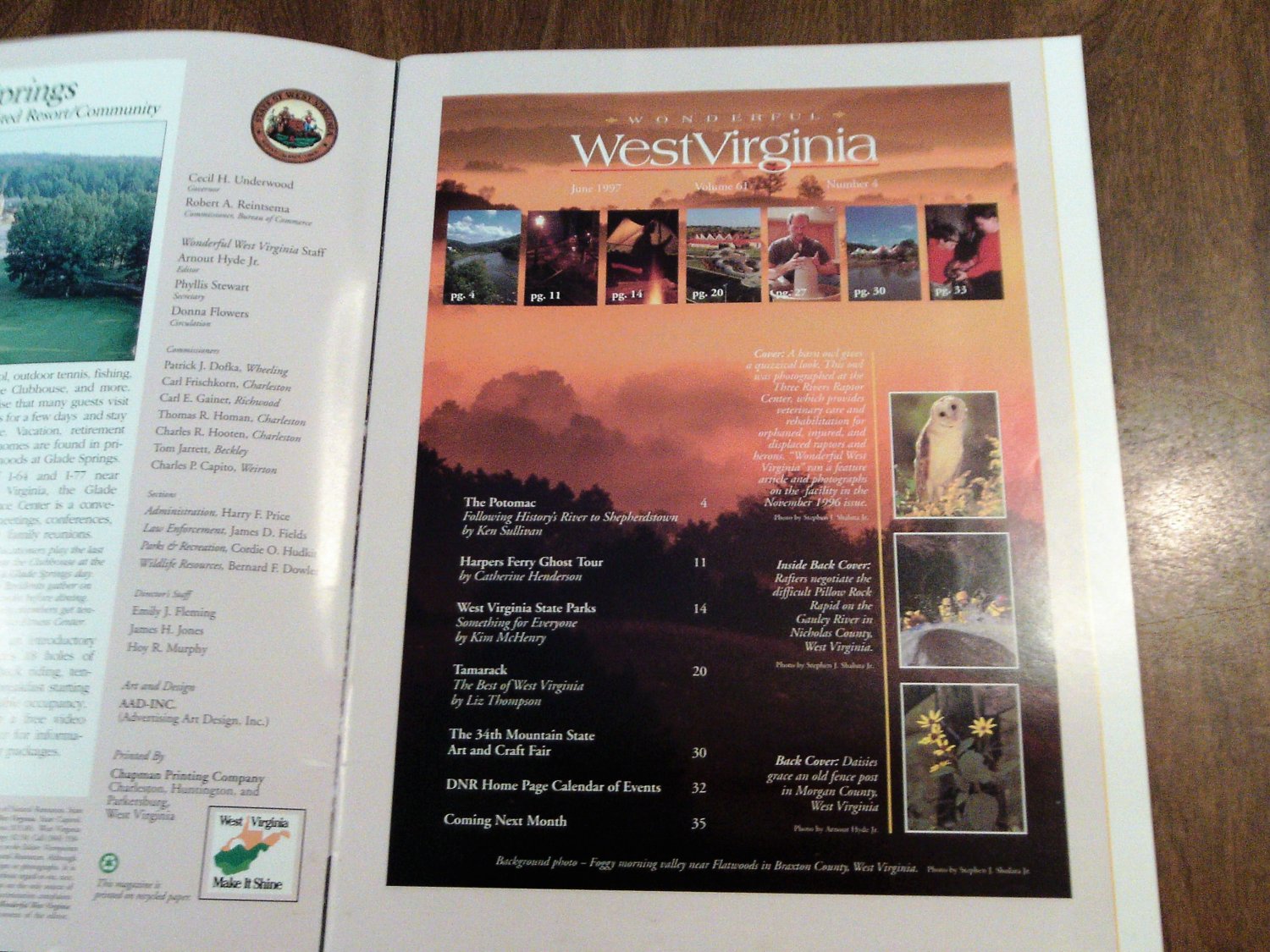 Wonderful West Virginia Magazine June 1997 Volume 61 No. 4 The Potomac ...
