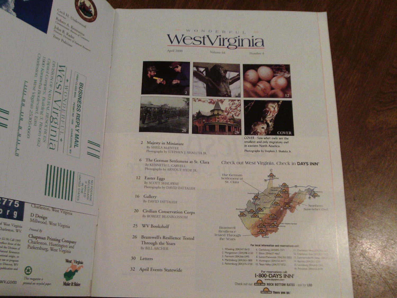 Wonderful West Virginia Magazine April 2000 Volume 64 No. 4 German ...