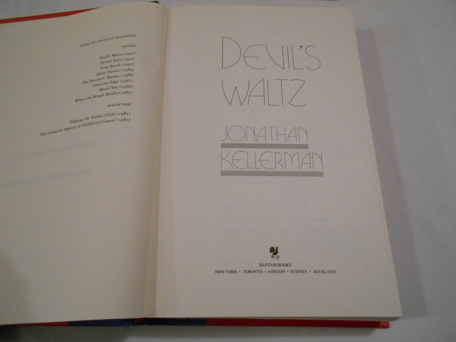 Devil's Waltz by Jonathan Kellerman (1993) (L71a2) Alex Delaware #7, Bantam Books HC