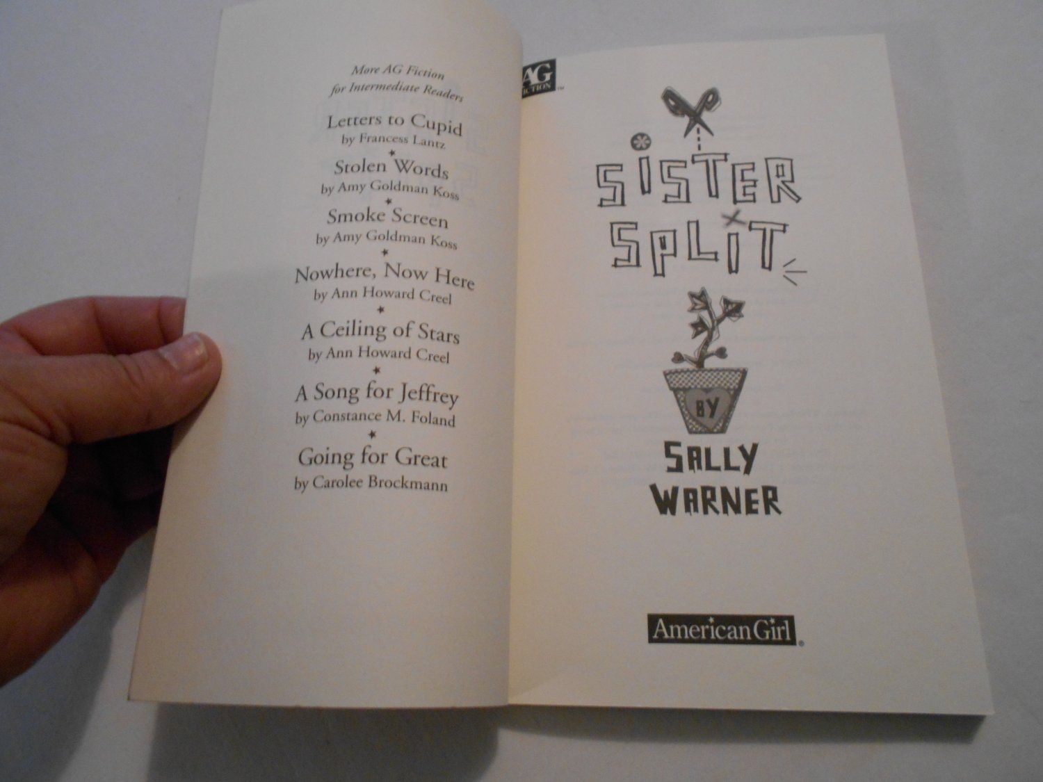 Sister Split by Sally Warner (2001) (L3) American Girl First Edition PB