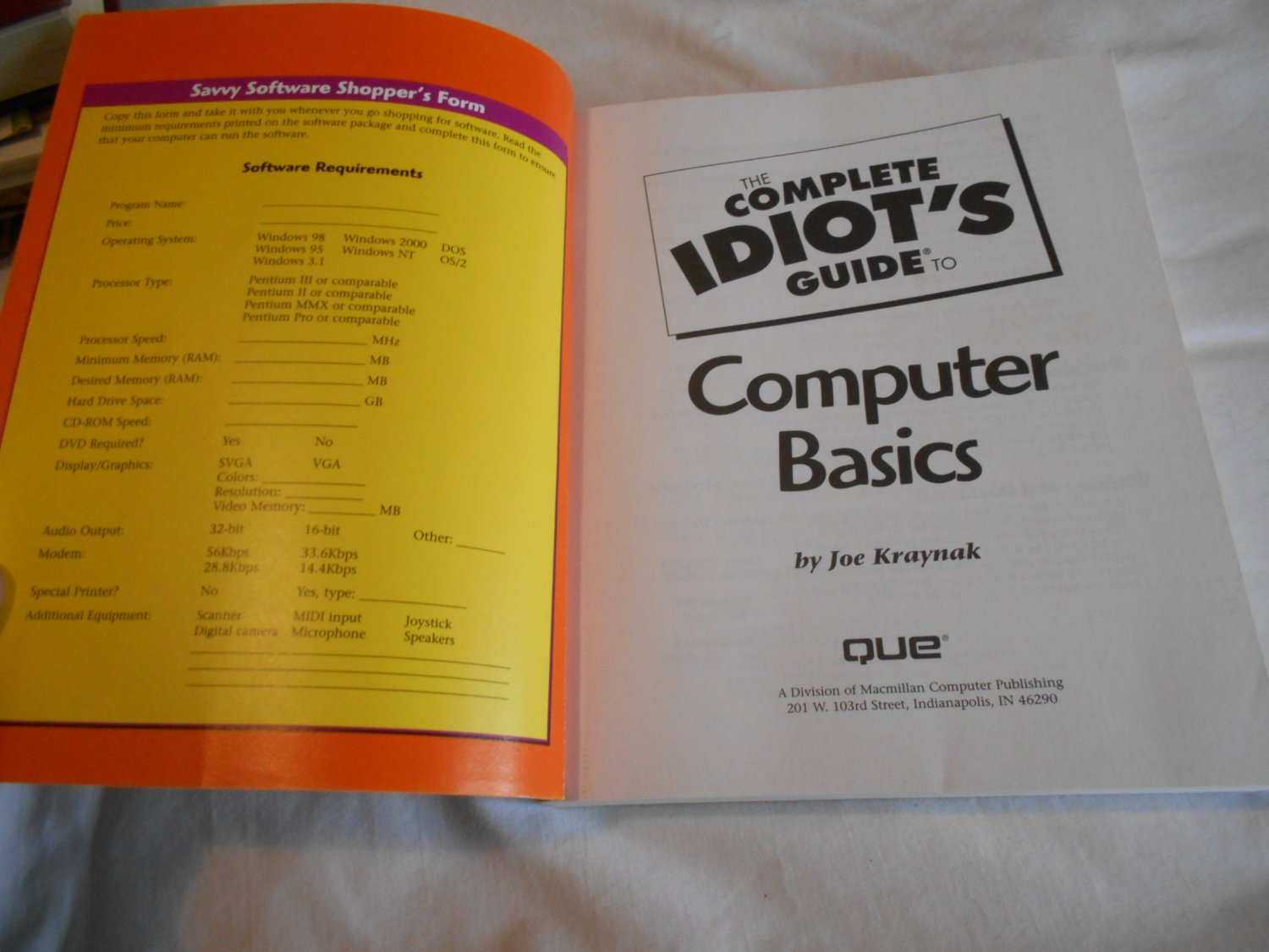 The Complete Idiot's Guide to Computer Basics by Joe Kraynak (2000 ...