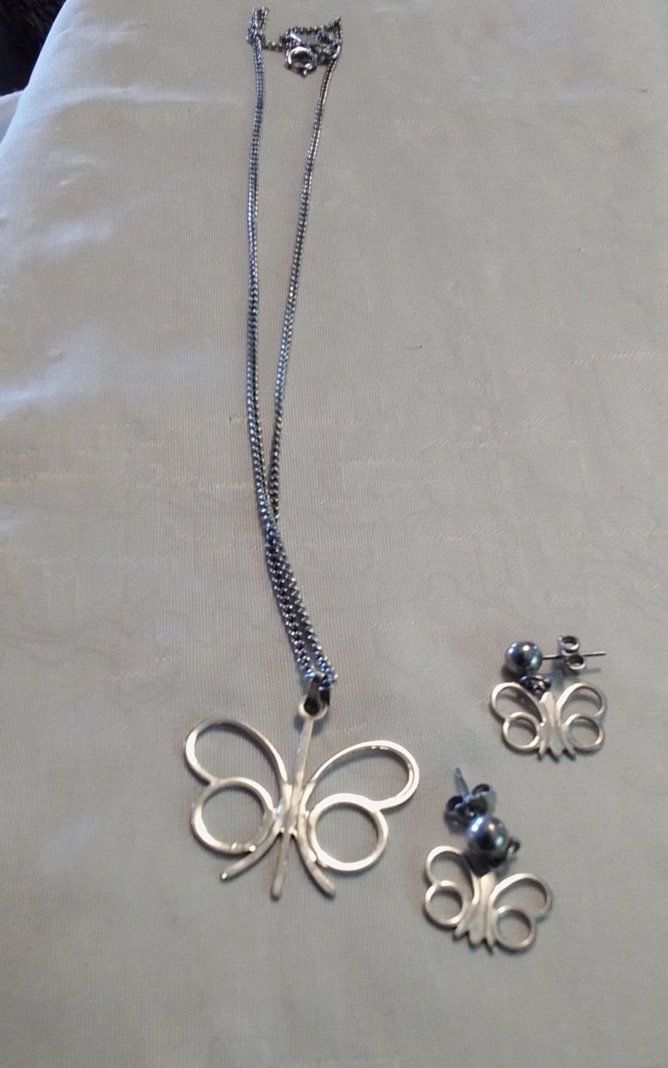 Sarah Coventry 1970's Papillon Butterfly Necklace and Pierced Earring ...