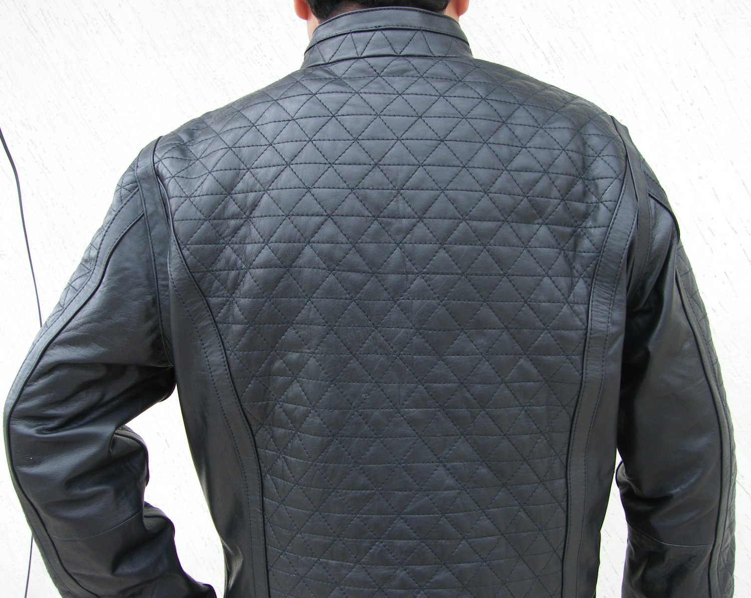 Men's Diamond Quilted Leather Jacket
