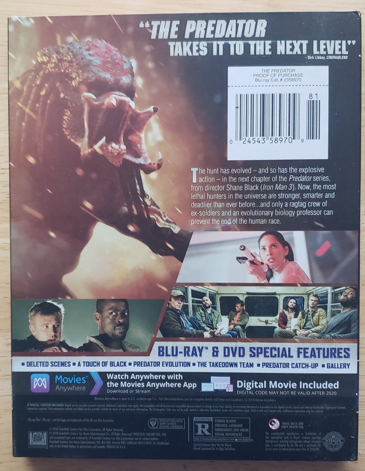 THE PREDATOR THE HUNT HAS EVOLVED SPECIAL EDITION BLU-RAY+DVD BOOKLET 2018