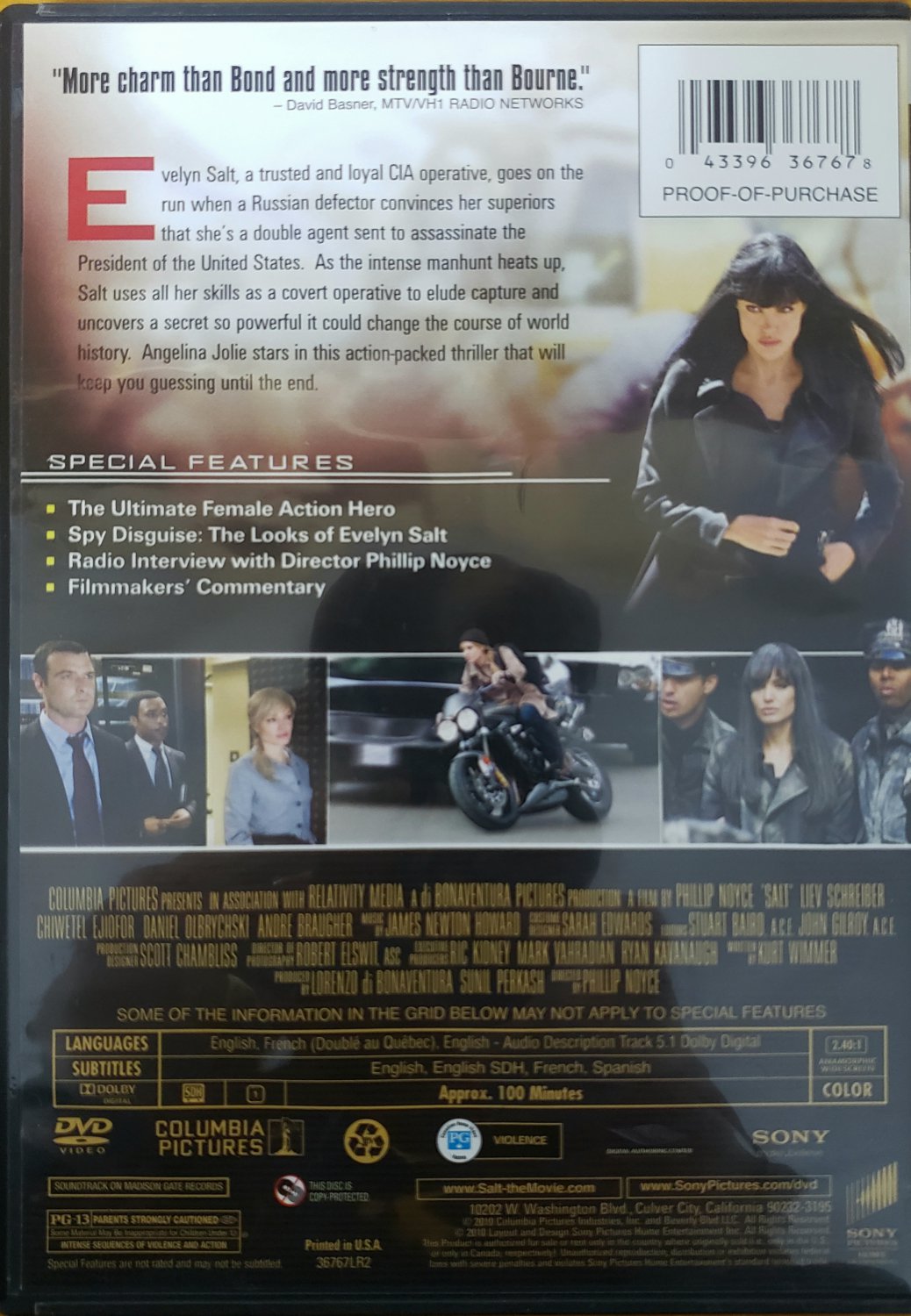 SALT 2010 DVD ANGELINA JOLIE