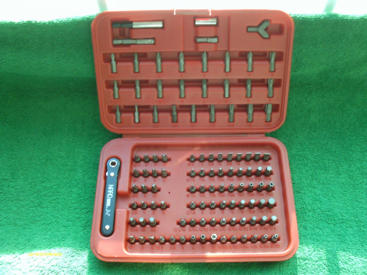 110 Piece TORX and SECURITY Bit Set with RATCHET NEW IN PLASTIC STORAGE ...