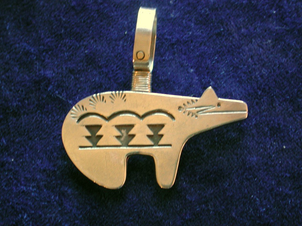 Vintage NATIVE AMERICAN ~ STERLING SILVER ~ ADORABLE BEAR PENDANT ~ #3