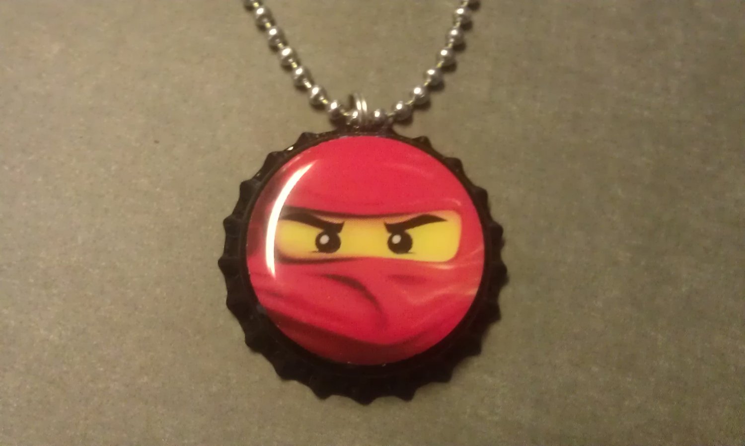 LEGO NinjaGo Bottle Cap Necklace KAI