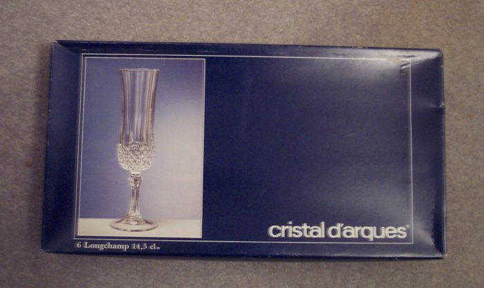 Cristal D'arques 14.5 CL Longchamp Crystal Champagne Flutes Glasses ...