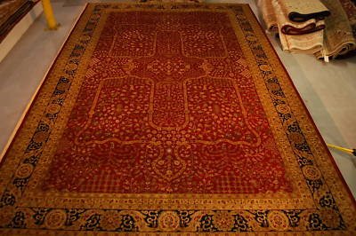 12x18 WOOL AREA RUG HANDMADE HAJI JALILI RED BLACK NEW