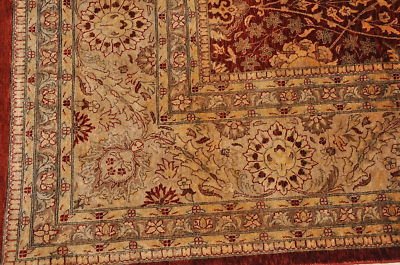 10x14 WOOL AREA RUG FINE PERSIAN RUST BEIGE HANDMADE
